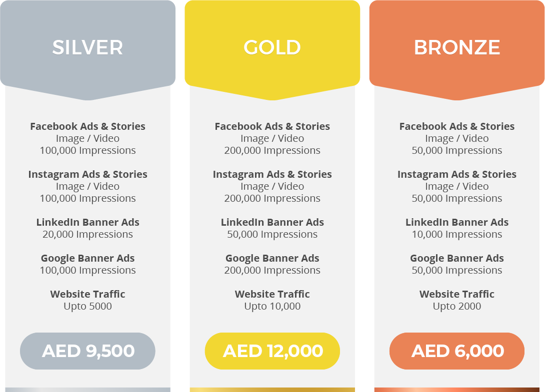 Digital Marketing Packages. Choose from 3 Advertising Packages